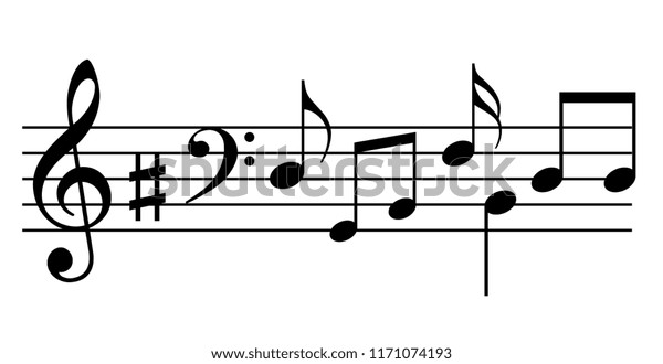 Music Stave Notes Vector Illustration On Stock Vector (Royalty Free ...