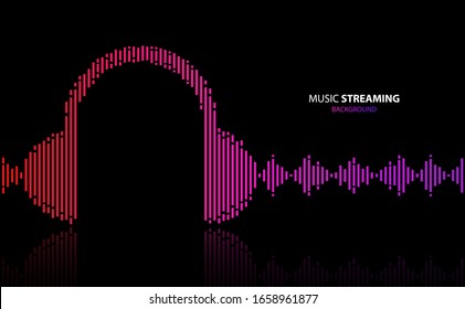Music Streaming Background Vector Illustration Stock Vector (Royalty ...