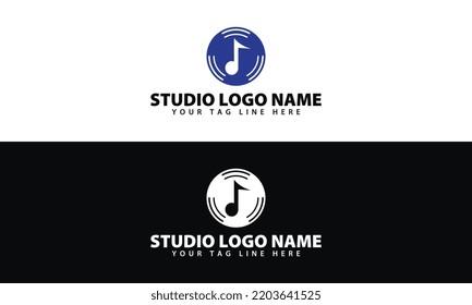 Music Studio Logo Design Vector Vintage Stock Vector (Royalty Free ...