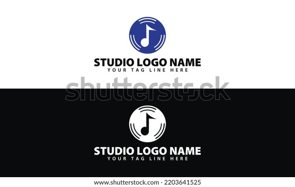 Music Studio Logo Design Vector Vintage Stock Vector (Royalty Free ...