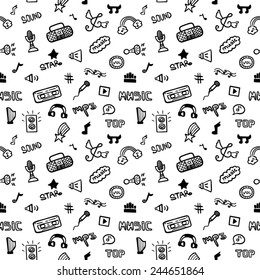 Music Symbols Seamless Pattern Stock Vector (Royalty Free) 244651864 ...