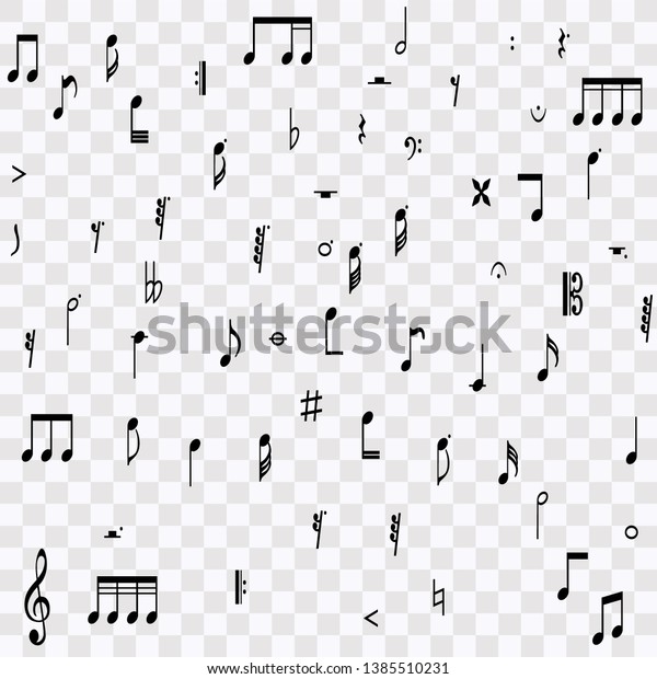 Music Symbols Transparent Background: vector de stock (libre de ...