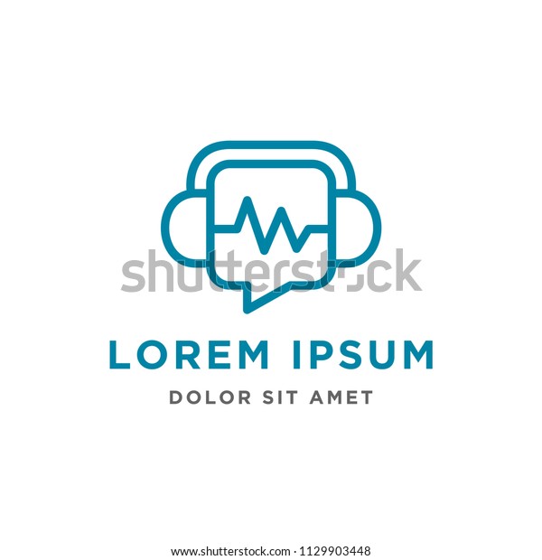 Music Talk Logo Design Vector Symbol: vector de stock (libre de ...
