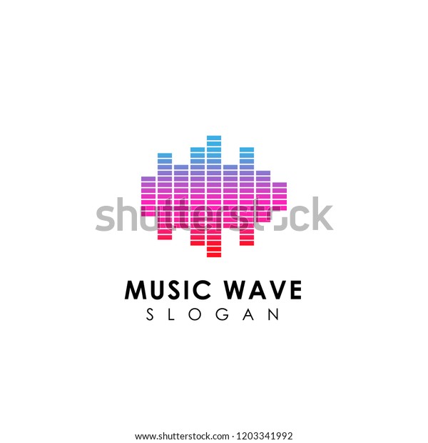 Music Tech Logo Design Sound Wave: vector de stock (libre de regalías ...