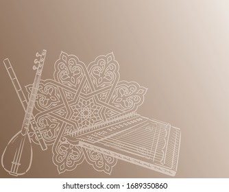 Music Themed Background Arabic Instruments Vector Stock Vector (Royalty ...