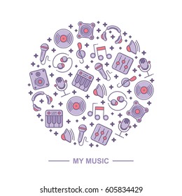 Music Themed Circle Pattern Design Stock Vector (Royalty Free ...