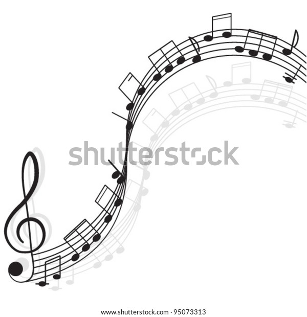 Music Treble Clef Notes Your Design Stock Vector (Royalty Free ...
