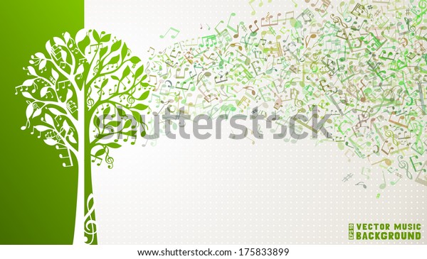 Music Tree Background Music Notes Treble Stock Vector (Royalty Free ...