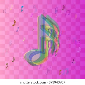Colorful 3d Music Notes Vector Background Stock Vector (Royalty Free ...