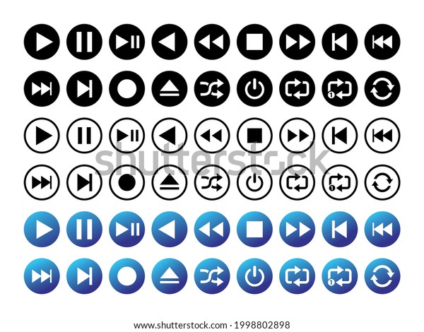 Music Video Record Play Buttons Pause Stock Vector (Royalty Free ...