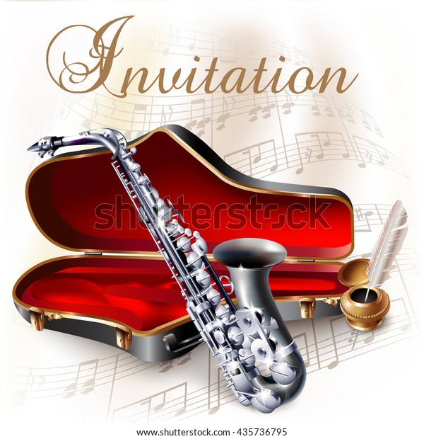 Musical Background Series Classical Saxophone Alto Stock Vector ...