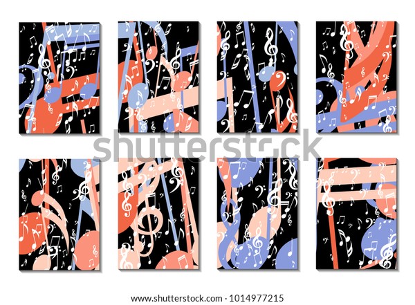 Musical Backgrounds Posters Set 8 Editable Stock Vector (Royalty Free ...