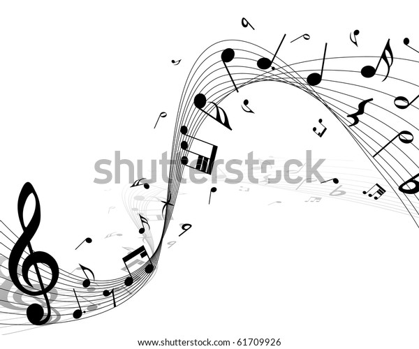 Musical Design Elements Music Staff Treble Stock Vector (Royalty Free ...
