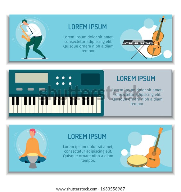 Musical Education School Header Banner Design Stock Vector (Royalty ...