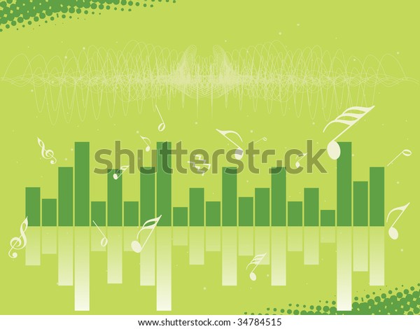 Musical Graph Green Background Wallpaper Stock Vector (Royalty Free ...