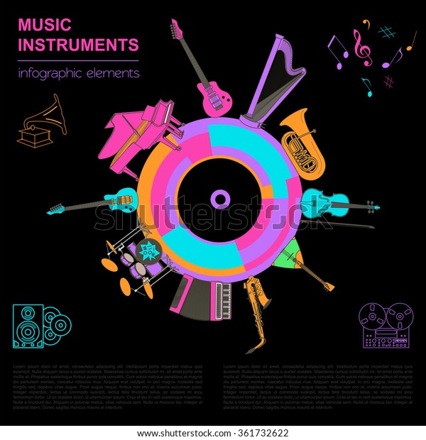 Musical Instruments Graphic Template All Types Stock Vector (Royalty ...