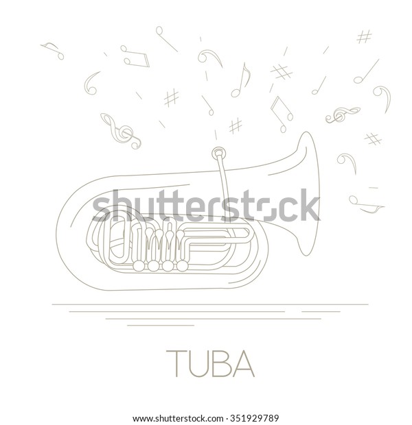 Musical Instruments Graphic Template Tuba Vector Stock Vector (Royalty ...