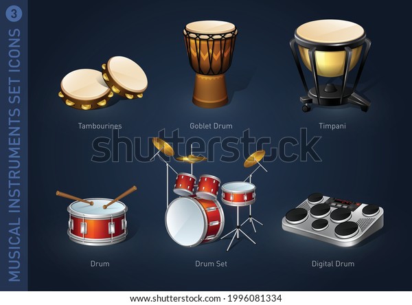 Musical Instruments Set Icons Stock Vector Stock Vector (Royalty Free ...