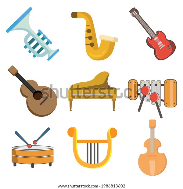 Musical Instruments Vector Clip Art Set Stock Vector (Royalty Free ...