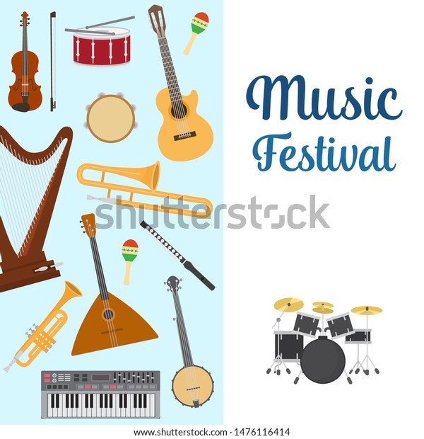 Musical Instruments Vector Illustration Set Musical Stock Vector ...