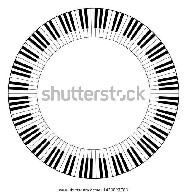 Musical Keyboard Circle Frame Made Connected Stock Vector (Royalty Free ...