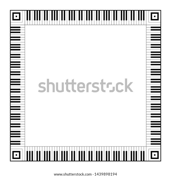 Musical Keyboard Square Frame Made Connected Stock Vector (Royalty Free ...