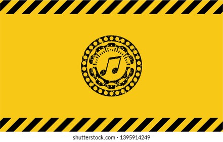 Musical Note Icon Inside Warning Sign Stock Vector (Royalty Free ...