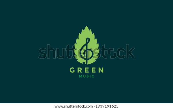 Musical Note Leaf Green Logo Vector Stock Vector (Royalty Free ...