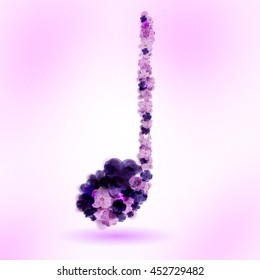 Musical Note Made Flowers Lilac Stock Vector (Royalty Free) 452729482 ...