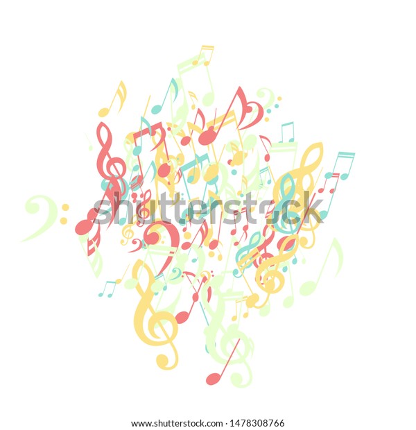 Musical Notes Bass Treble Clefs Vector Stock Vector (Royalty Free ...