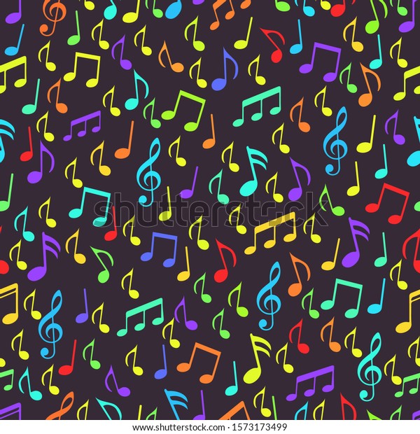 Musical Notes Melodious Sign Symbols Seamless Stock Vector (Royalty ...