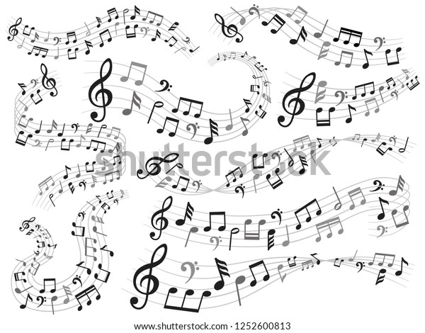 Musical Notes Music Note Swirl Melody Stock Vector (Royalty Free ...