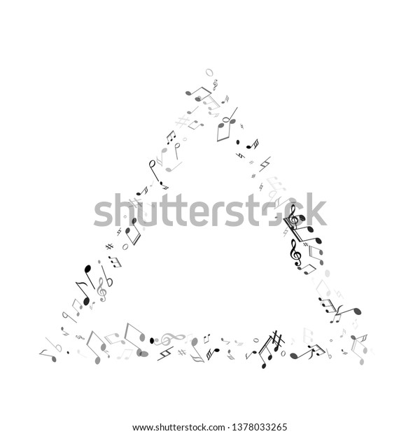 Musical Notes Triangle Frame Vector Background Stock Vector (Royalty ...
