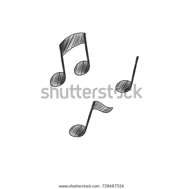 Musical Notes Vector Hand Drawn Illustration Stock Vector (Royalty Free ...