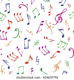 Musical Pattern Music Notes Signs Seamless Stock Vector (Royalty Free ...