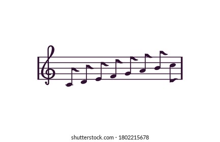 Musical Scale Vector Illustration Musical Notes Stock Vector (Royalty ...