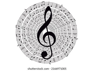 Musical Stave Circle On White Background Stock Vector (Royalty Free ...