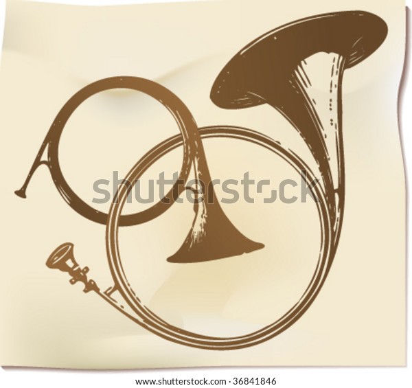 Musical Vintage Wind Instruments On Scroll Stock Vector (Royalty Free ...