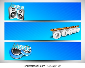 Musical Website Header Banner Set Eps Stock Vector (Royalty Free ...