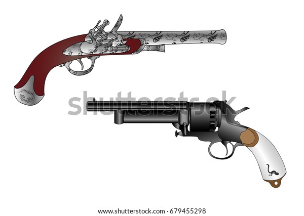 Musket Revolver Stock Vector (Royalty Free) 679455298 | Shutterstock