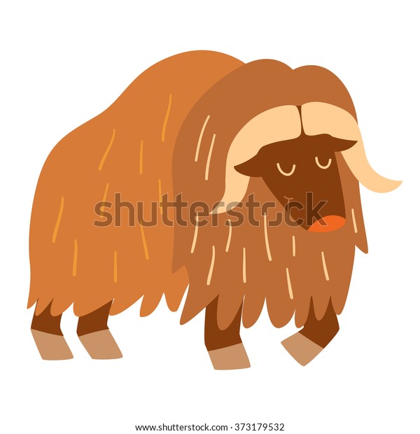 Muskox Flat Cartoon Vector Illustration Isolate Stock Vector (Royalty ...