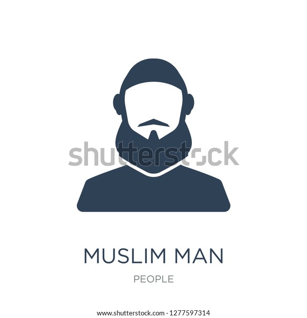 Muslim Man Icon Vector On White Stock Vector (Royalty Free) 1277597314 ...