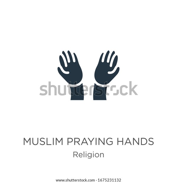 Muslim Praying Hands Icon Vector Trendy: เวกเตอร์สต็อก (ปลอดค่า ...