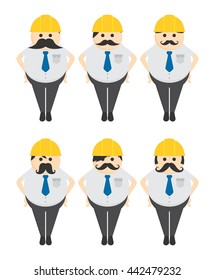 Mechanic Mustache Guy Full Body Avatar Stock Vector (Royalty Free ...