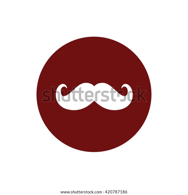 Mustache Icon Vector Illustration Red Circle Stock Vector (Royalty Free ...