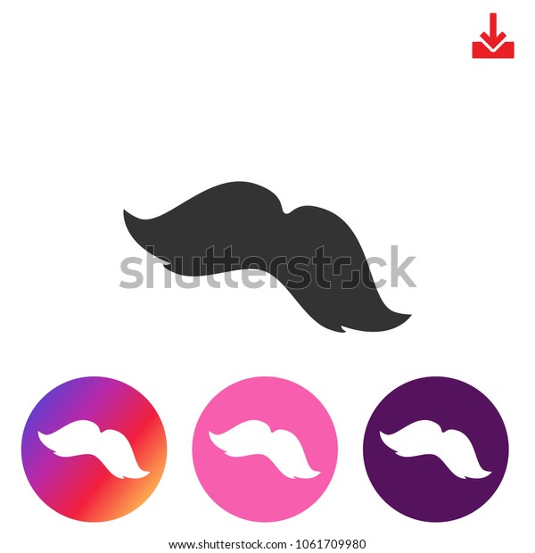 Mustache Iconbarber Vectorretro Mustache Sign Isolated Stock Vector ...