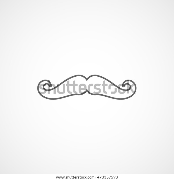 Mustache Line Icon On White Background Stock Vector (Royalty Free ...