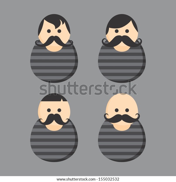 Mustache People Con User Icon Picture Stock Vector (Royalty Free ...