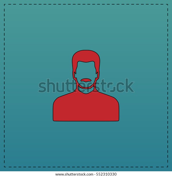 Mustached Man Red Vector Icon Black Stock Vector (Royalty Free ...