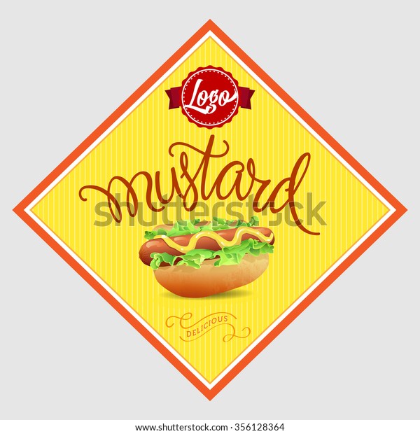 Mustard Label Vector Illustration Hand Lettered Stock Vector (Royalty ...